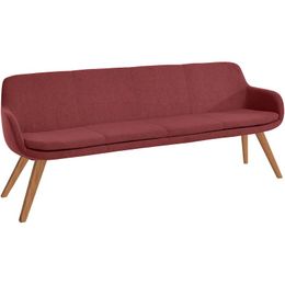 Musterring Essbank &raquo;Tavia&laquo; Stativgestell Wildeiche massiv ge&ouml;lt, Breite 180, 200 oder 220 cm rot 100% PES B/H/T: 220cm x 87cm x 66cm, Flachgewebe