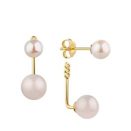 Firetti Damen Paar Ohrstecker &raquo;Schmuck Geschenk Silber 925 Ohrschmuck Ohrringe Kugeln&laquo; mit Quarz - mit S&uuml;&szlig;wasserzuchtperle - Einh&auml;nger abnehmbar rosa 