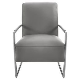 K+w Komfort & Wohnen K+W Komfort & Wohnen Cocktailsessel mit bezogenen Armlehnen, Gestell in Metall Edelstahloptik grau Microfaser 1, B/H/T: 62cm x 77cm x 83cm