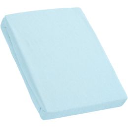 Kum Spannbettlaken &raquo;Frottee Spannbetttuch&laquo; bis ca. 30 cm Matratzenh&ouml;he, weich & kuschelig blau Frottee, Obermaterial: 100% Polyester B/L: 200cm, 1 Stk