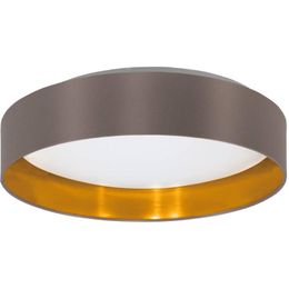 Eglo LED Deckenleuchte &raquo;Maserlo&laquo; LED-Modul 1 Stk. Warmwei&szlig; Stofflampe Maserlo2 &Oslash;38 x H9 cm, LED-Platine, Textilschirm braun 1, &Oslash; 38cm H: 9cm, 1 Stk.