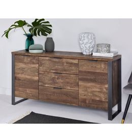 Pharao24.de Sideboard Kommode in Eiche dunkel - 150 cm breit