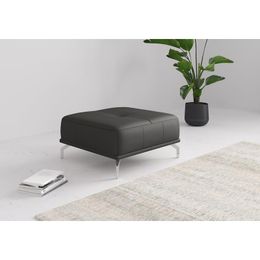 OTTO home Polsterhocker &raquo;Caluna&laquo; moderner Sitzhocker in hochwertiger Verarbeitung grau B/H/T: 89cm x 45cm x 89cm, NaturLEDER , ohne Stauraum