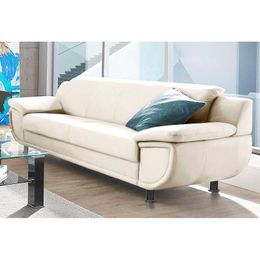 Trendmanufaktur 3-Sitzer &raquo;Rondo, Breite 207 cm, breite Armlehnen, F&uuml;&szlig;e schwarz&laquo; Big-Sofa wahlweise mit Federkern, in verschiedenen Bez&uuml;gen bestellbar 