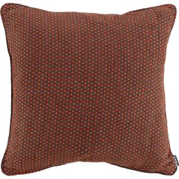 HOCK Dekokissen &raquo;Lima&laquo; mit feinem Muster, Kissenh&uuml;lle mit F&uuml;llung, 1 St&uuml;ck braun Baumwolle B/L: 50cm x 50cm, 1 Stk.