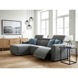 OTTO home Ecksofa &raquo;LEOO&laquo; mit USB A/C-Anschluss. Federkern, verstellbaren Kopfst&uuml;tzen, Webstoff Webstoff 100% Polyester B/H/T: 254,5cm x 83cm x 173cm, 