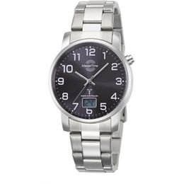 MASTER TIME Herren MASTER TIME Funkuhr &raquo;Basic&laquo; Armbanduhr, Quarzuhr, Herrenuhr, Datum, Leuchtzeiger, Edelstahlarmband silber Einheitsgr&ouml;&szlig;e