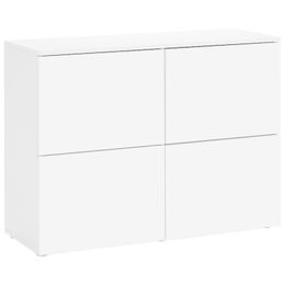 borchardt M&ouml;bel borchardt M&ouml;bel Kommode &raquo;Rova, Sideboard mit 4 T&uuml;ren&laquo; Praktische Push-to-open-Funktion, verstellbare B&ouml;den, Breite 93 cm wei&szlig; Holzwerkstoff B/H/T: 