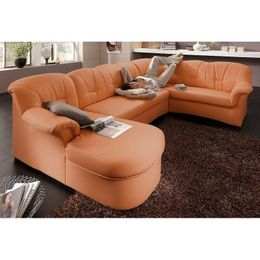 DOMO collection Wohnlandschaft &raquo;Papenburg, zeitlose R&uuml;ckensteppung, bequem, U-Form, Breite 297cm&laquo; in gro&szlig;er Farbvielfalt, wahlweise mit Bettfunktion 