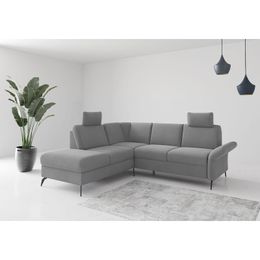 OTTO home Ecksofa &raquo;Rochelle&laquo; wahlweise mit Schlaffunktion, Bettkasten und Armteilverstellung grau 100% Polyester B/H/T: 240cm x 93cm x 216cm, Luxus-