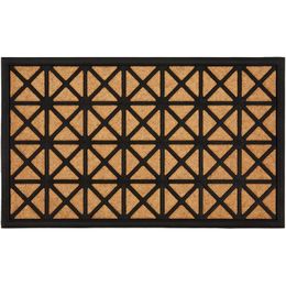 Astra Fu&szlig;matte &raquo;Border Graphic&laquo; rechteckig 8 mm H&ouml;he T&uuml;rmatte, Schmutzfangmatte, rutschfest, In und Outdoor beige Gummi, Kunstfaser B : 45cm 1 Stk., 