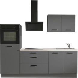 Wiho-K&uuml;chen wiho K&uuml;chen K&uuml;chenzeile &raquo;Compact&laquo; Breite 240cm, wahlweise mit Ger&auml;ten (ohne K&uuml;hlschrank) grau B/H/T: 240cm, ohne E-Ger&auml;te
