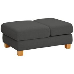 Home Affaire Polsterhocker &raquo;Dundee&laquo; mit Klappfunktion - wie ein Sessel nutzbar grau Struktur fein (100% Polyester);Struktur fein (100% Polyester);