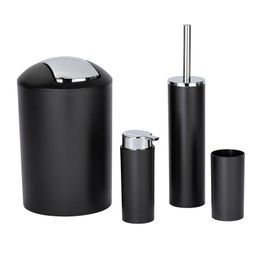Wenko Badaccessoire-Set &raquo;Calvo&laquo; Seifenspender, Zahnputzbecher, WC-Garnitur & Kosmetikeimer Kunststoff matt