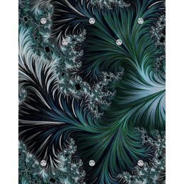 queence Garderobenpaneel &raquo;Wandgarderobe mit Motiv Abstrakt Palmen Wald inkl. Edelstahlhaken&laquo; 1 Stk. tlg. HD Premium Druck auf Acrylglas gr&uuml;n Acrylglas