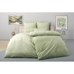 OTTO home Bettw&auml;sche &raquo;Melli&laquo; 3 Stk. Bettw&auml;sche aus Baumwolle, Leinen-Look in Melange-Optik gr&uuml;n Linon, Obermaterial: 100% Baumwolle B/L: 200cm x 200cm