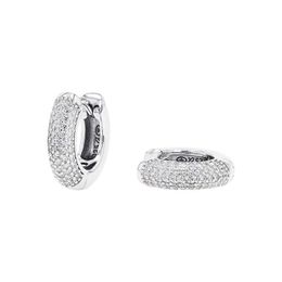 Tom Tailor Damen Tom Tailor Paar Creolen mit Zirkonia (synth.) silber Silber 925 (Sterlingsilber)