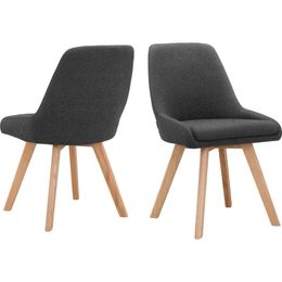 OTTO home Esszimmerstuhl &raquo;Dilla&laquo; (Set) 1 Stk.Webstoff Bezug, Massivholz Gestell, Sitzh&ouml;he 48 cm grau Metall B/H/T: 50cm x 82cm x 58cm, 1 Stk., 