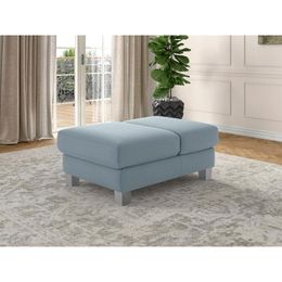 Sit & More sit&more Polsterhocker &raquo;Dundee&laquo; mit Klappfunktion, Federkern und hochwertigen Edelstahlf&uuml;&szlig;en blau B/H/T: 75cm x 46cm, Struktur weich,mit Klappfunktion