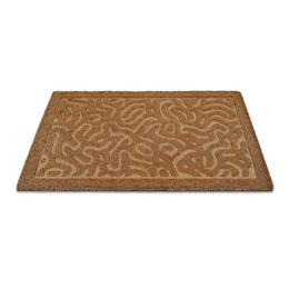 Wecon Home Fu&szlig;matte &raquo;Desert Doodle&laquo; rechteckig 14 mm H&ouml;he Kokos, pflegeleicht, rutschfest, abstraktes Design, Schmutzfangmatte beige Kokos B : 60cm 1 