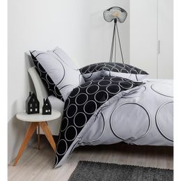 Janine Wendebettw&auml;sche &raquo;Mako-Satin87109 08&laquo; mit Reissverschluss schwarz Mako-Satin, Obermaterial: 100% Baumwolle B/L: 135cm x 200cm, 1 Stk., 1 Stk., Mako-