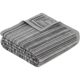 Ibena Wohndecke &raquo;Jacquard Decke Malang&laquo; mit filigranen Streifen, made in Europe grau Mischgewebe B/L: 150cm x 200cm
