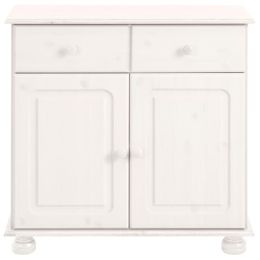 OTTO home Sideboard &raquo;Mette&laquo; Kommode mit gefr&auml;sten, kugelf&ouml;rmigen F&uuml;&szlig;en, Breite 80 cm wei&szlig; Massivholz B/H/T: 80cm x 77cm x 34cm, 1 Stk., Kiefer, 2 Stk.