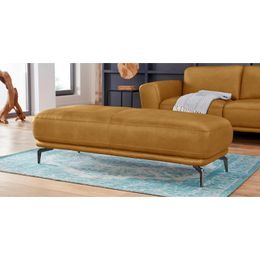 W.Schillig Hocker &raquo;montanaa&laquo; mit Metallf&uuml;&szlig;en in Schwarz pulverbeschichtet, Breite 141 cm gelb B/H/T: 141cm x 42cm x 61cm, Longlife Xtra-Leder Z69