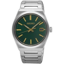 Seiko Herren Quarzuhr Armbanduhr, Herrenuhr, Edelstahlarmband, analog, Datum silber Einheitsgr&ouml;&szlig;e