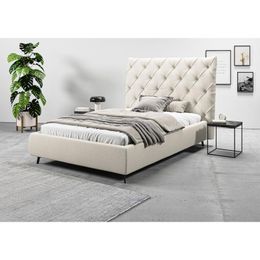 Home Affaire Polsterbett &raquo;Maxime, in 4 Breiten bis 200cm, auch in Leder&laquo; Kopfteilh&ouml;he 143 cm, belastbar bis 280 kg, auch in &Uuml;berl&auml;nge 220cm beige 96% 