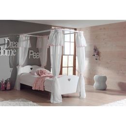 Vipack Himmelbett &raquo;Amori, Liegefl&auml;che 90/200 cm, inkl. Himmelgest&auml;nge&laquo; ohne Textilvorhang, stabil und standfest gebaut, wei&szlig; lackiert wei&szlig; Liegefl&auml;che L&auml;nge 