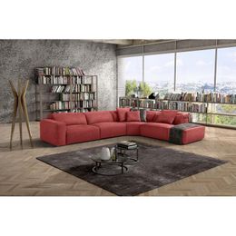 Egoitaliano Ecksofa &raquo;Beverly, extravangantes Designsofa mit erstklassigem Sitzkomfort&laquo; wahlweise mit elektrischer Relaxfunktion, Kopfteilverstellung rot Luxus-
