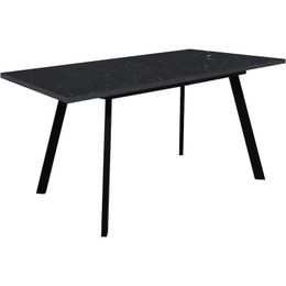 M&auml;usbacher Bistrotisch &raquo;Big Bistro Metall&laquo; Auszugplatte (Synchronauszug) BHT 120-160/82/70 schwarz B/H/T: 82cm x 70cm