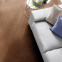 ANDIAMO Teppichboden &raquo;Kira, Velours, Gesamth&ouml;he 8 mm, Luxusklasse LC1&laquo; rechteckig Uni Farben, Breite 400 cm, strapazierf&auml;hig, pflegeleicht, Wohnzimmer braun 