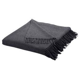 OTTO home Plaid &raquo;Mila&laquo; aus 100% Schurwolle, Kuscheldecke grau Schurwolle B/L: 130cm x 170cm