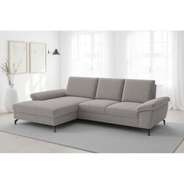 Sit & More sit&more Ecksofa &raquo;Chelsea L-Form, B: 264 cm, mit Armteil-& Sitztiefenverstellung&laquo; optional Schlaffunktion und Bettkasten grau 100% Polyester B/H/T: 