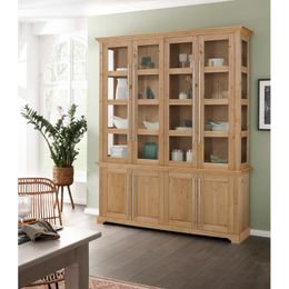 OTTO home Vitrine &raquo;Melissa&laquo; aus massiver Kiefer, FSC zertifiziert, Breite 171 cm beige Massivholz B/H/T: 171cm x 210cm x 39cm, T&uuml;ren: 8 Stk., 