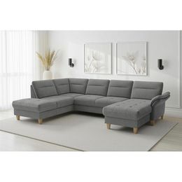 Sit & More sit&more Wohnlandschaft &raquo;Pamela U-Form, B: 292 cm, optional Schlaffunktion & Armteilverstellung&laquo; mit Federkern und Liegefl&auml;che aus Originalstoff grau 