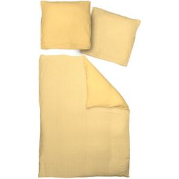 Adam Bettw&auml;sche &raquo;Graphic Ventusl light&laquo; 2 Stk. aus 100 % Bio-Baumwolle, 2 teilig - Bettw&auml;sche Set gelb Renforc&eacute;, Obermaterial: 100% Baumwolle B/L: 155cm x 