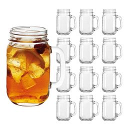 Libbey Gl&auml;ser-Set &raquo; Trinkglas, 12er Set -DRINKING JARS-&laquo; 488 ml, hochwertig verarbeitet, im modernen Design transparent Glas &Oslash; 9cm x 13,5cm, 488ml, 12