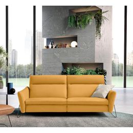 Egoitaliano 2-Sitzer &raquo;Gaia, modern, elegant und super komfortabel mit hoher R&uuml;ckenlehne&laquo; erstklassiger Sitzkomfort, Inkl. 2 Relaxfunktionen, mit Designfu&szlig; gelb 