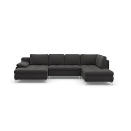 Sit & More sit&more Wohnlandschaft &raquo;Latigo U-Form&laquo; mit Recamiere, wahlweise mit Schlaffunktion und Bettkasten grau B/H/T: 326cm x 201cm, Struktur, Recamiere 