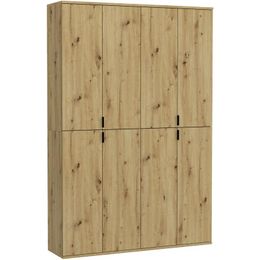 Home Affaire Garderoben-Set &raquo;Trondheim, Breite 122cm, best. aus 2 Schr&auml;nken, 8 T&uuml;ren, 18 F&auml;cher&laquo; Set, 2 Stk. tlg. braun Holzwerkstoff B/H/T: 122cmcm x