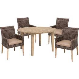 Garden Pleasure Garten-Essgruppe &raquo;NORVELL/ARVADA&laquo; braun Einheitsgr&ouml;&szlig;e