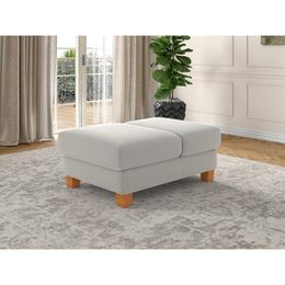 Sit & More sit&more Polsterhocker &raquo;Dundee&laquo; mit Klappfunktion, Federkern und hochwertigen Massivholzf&uuml;&szlig;en silber B/H/T: 75cm x 46cm, Struktur,mit Klappfunktion