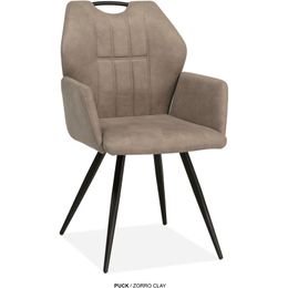 OMG Design Esszimmerstuhl &raquo;Puck&laquo; (Set) 1 Stk.Esszimmerstuhl, pflegeleichter Bezug beige Polyester B/H/T: 57cm x 89,5cm x 61,5cm, 1 Stk., Stoff 