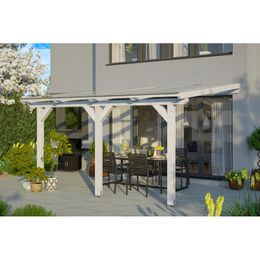 Skan Holz Terrassendach &raquo;Bormio&laquo; wei&szlig; Polycarbonat (PC) B/H/T: 434cm x 235cm x 300cm, farbig lasiert