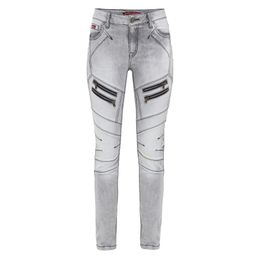 Cipo & Baxx Jeans in Slim Fit, f&auml;llt schmal aus Damen Gr&ouml;&szlig;e 32 grey denim / schwarz