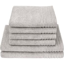 Dyckhoff Handtuch Set &raquo;Deep Harmony Energy&laquo; Set 6 Stk. Frottier 15% Hanf; 4 Handt&uuml;cher (50x100cm), 2 Duscht&uuml;cher (70x140cm) silber Frottier, Obermaterial: 85% 