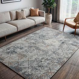 OTTO home Teppich &raquo;Micah&laquo; rechteckig 8 mm H&ouml;he Kurzflor, modernes Design, pflegeleicht, Wohnzimmer beige Polyester B : 160cm 1 Stk., 8mm, L: 230cm